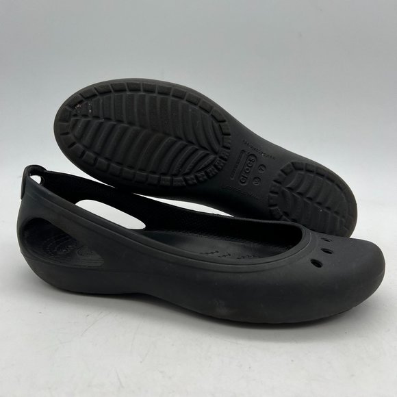 CROCS | Shoes | Crocs Sandals Womens Size Us 7 Shoes Kadee Flats Sandals Cut Outs Black | Poshmark